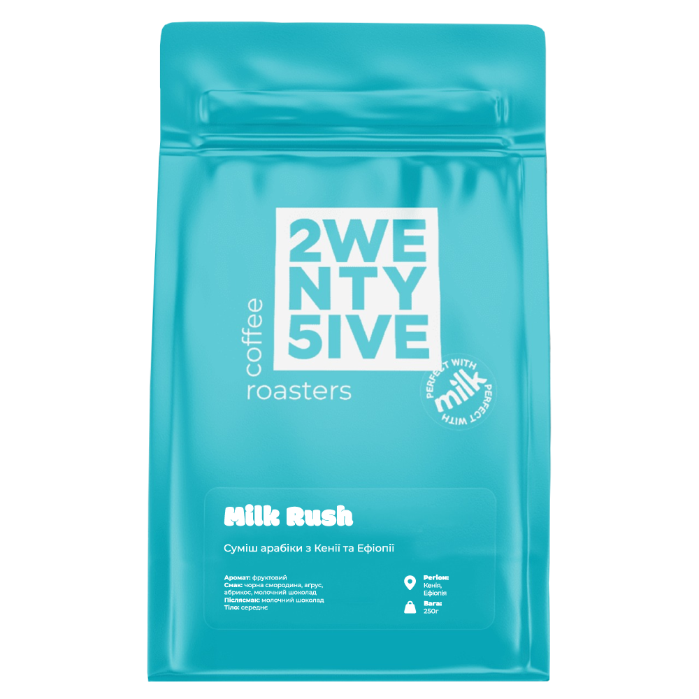 Кава в зернах суміш арабік Milk Rush 250г